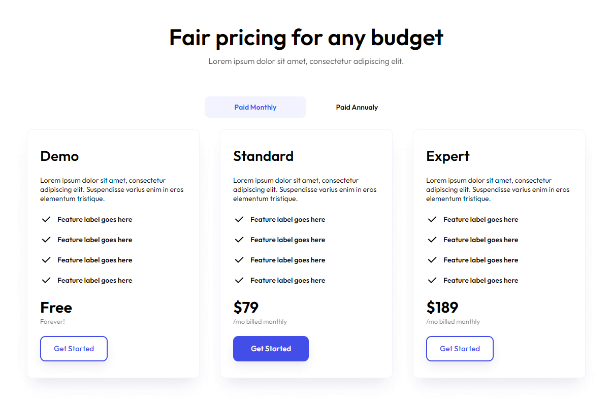 Colorful Pricing Page | Free Webflow Component